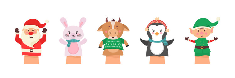 Cartoon theater puppets Royalty Free Vector Image