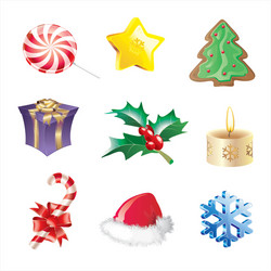 Christmas element set Royalty Free Vector Image