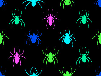 Colored spiders seamless pattern background Vector Image