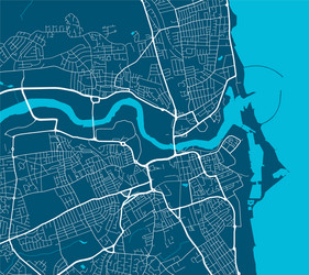 Sunderland city map with wards grey silhouette Vector Image
