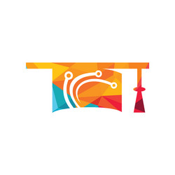 Education tech logo design Royalty Free Vector Image