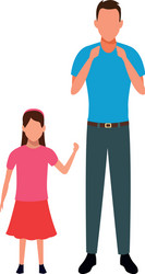 Man and child in black and white Royalty Free Vector Image