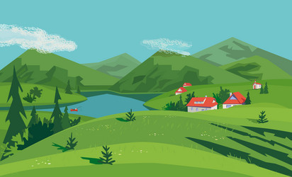 Cartoon Valley Village Vector Images (over 1,300)