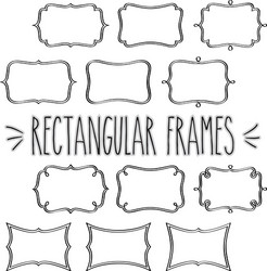 Set curly horizontal rectangular frames the frame Vector Image