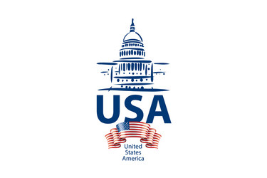 White house political logo Royalty Free Vector Image