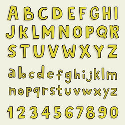 Freehand sloppy font alphabet of uppercase Vector Image