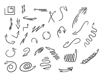 Hand drawn doodle pencil points set sketch Vector Image