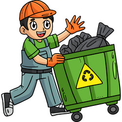 Garbage man cartoon colored clipart Royalty Free Vector