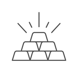 Gold ingots outline icon bar line icon Royalty Free Vector