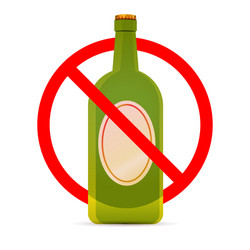 Prohibition signs with alcohol beer drink bottle Vector Image