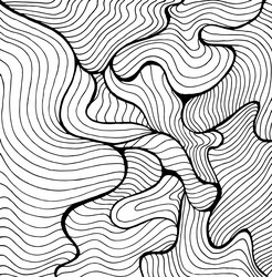 Big wave line art in round shape Royalty Free Vector Image