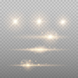 Gold lens flares shine starlight isolated Vector Image