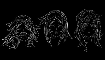 Japanese manga faces Royalty Free Vector Image