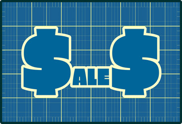 Sales draft design sticker Royalty Free Vector Image