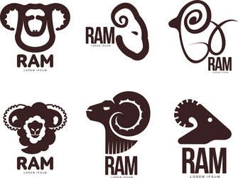 Stylized ram sheep lamb outline graphic logo Vector Image