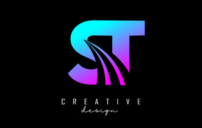 St s t letter logo design with a creative cut Vector Image