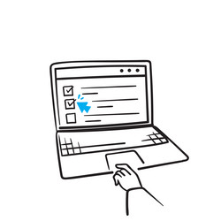 Hand drawn doodle online test survey Royalty Free Vector