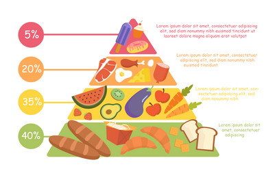 Healthy Food Pyramid Infographic Royalty Free Vector Image