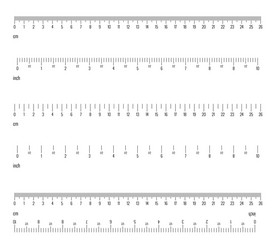 Inch and metric rulers centimeters inches Vector Image