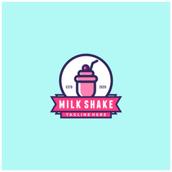 Milkshake yummy sweet beverages logo design Vector Image