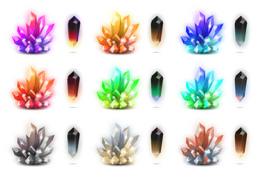 Realistic detailed 3d different gems set Vector Image