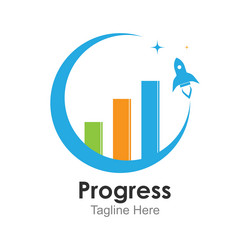 Rocket progress logogood progress logo icon design