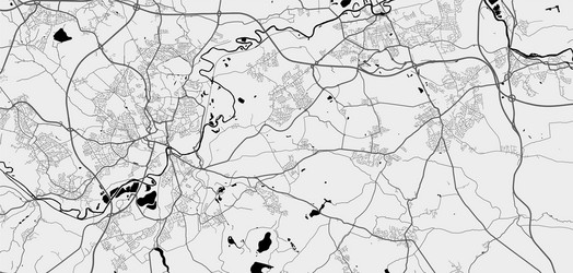 Detailed map wakefield city linear print Vector Image