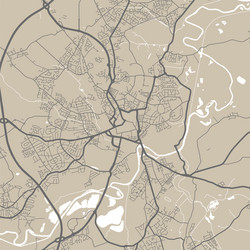 Detailed map wakefield city linear print Vector Image