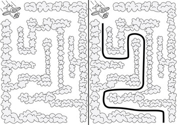 Airplane Maze Vector Images (61)
