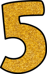 Golden 3d number five template realistic Vector Image