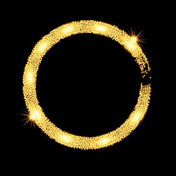 Round gold banner with black stars Royalty Free Vector Image