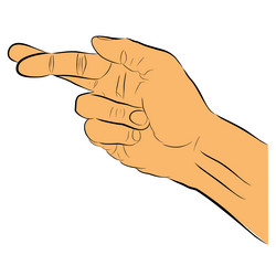Lie hand gesture simple draw sketch doodle Vector Image