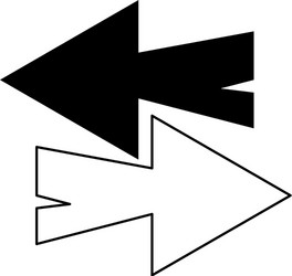 Right and left arrows symbol isolated Royalty Free Vector