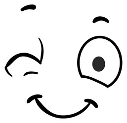 Cartoon face and blink laugh giggle eye animation Vector Image