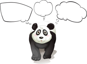 Cute panda sits on a white background Royalty Free Vector
