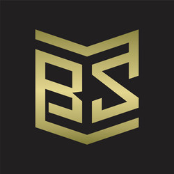 Bs logo monogram with emblem shield style design Vector Image