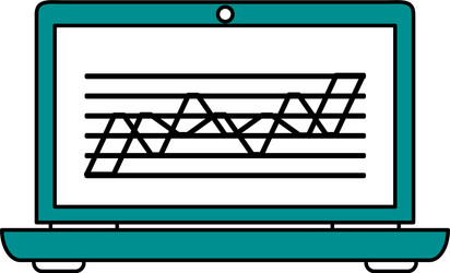 Color image cartoon laptop computer with keyboard Vector Image