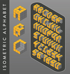 Cube bold font alphabet Royalty Free Vector Image