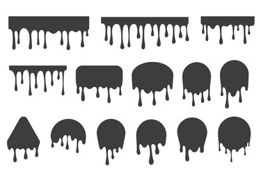 Paint drip stickers dripping liquid current Vector Image