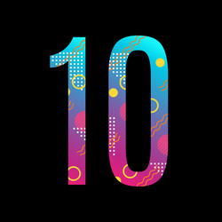 Modern abstract number colorful number 6 Vector Image