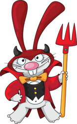 Angry rabbit Royalty Free Vector Image - VectorStock