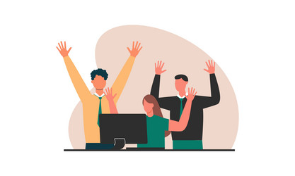 Good successful teamwork happy business team Vector Image