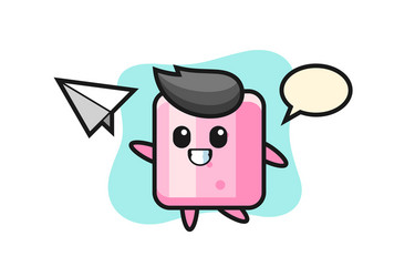 Marshmallow cartoon with crying gesture Royalty Free Vector