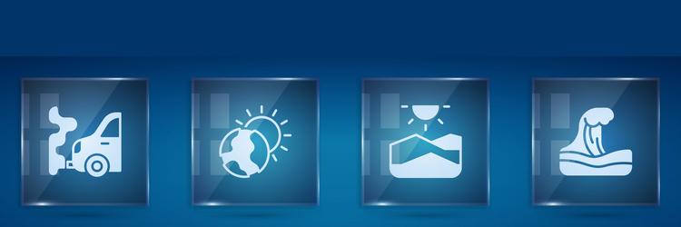 Set global warming solar energy panel withered Vector Image