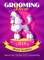 Dog show promo poster template with different dogs