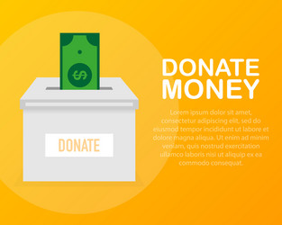 Donation box icon in flat style isolated Vector Image