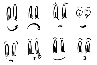 Cartoon funny faces Royalty Free Vector Image - VectorStock
