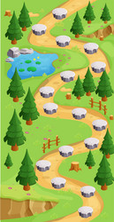 Game map forest gui background template Royalty Free Vector
