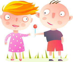 Cartoon Children Sharing Vector Images (over 510)