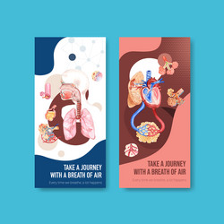 Respiratory flyer design with human anatomy Vector Image